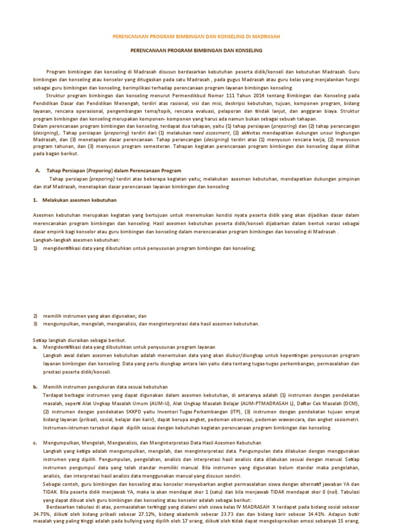 Perencanaan Program Bimbingan Dan Konseling | PDF
