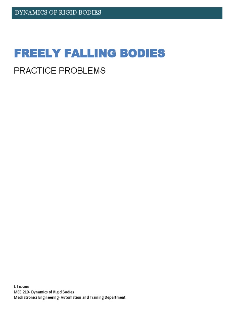 Freely Falling Bodies: Practice Problems | PDF | Technology & Engineering