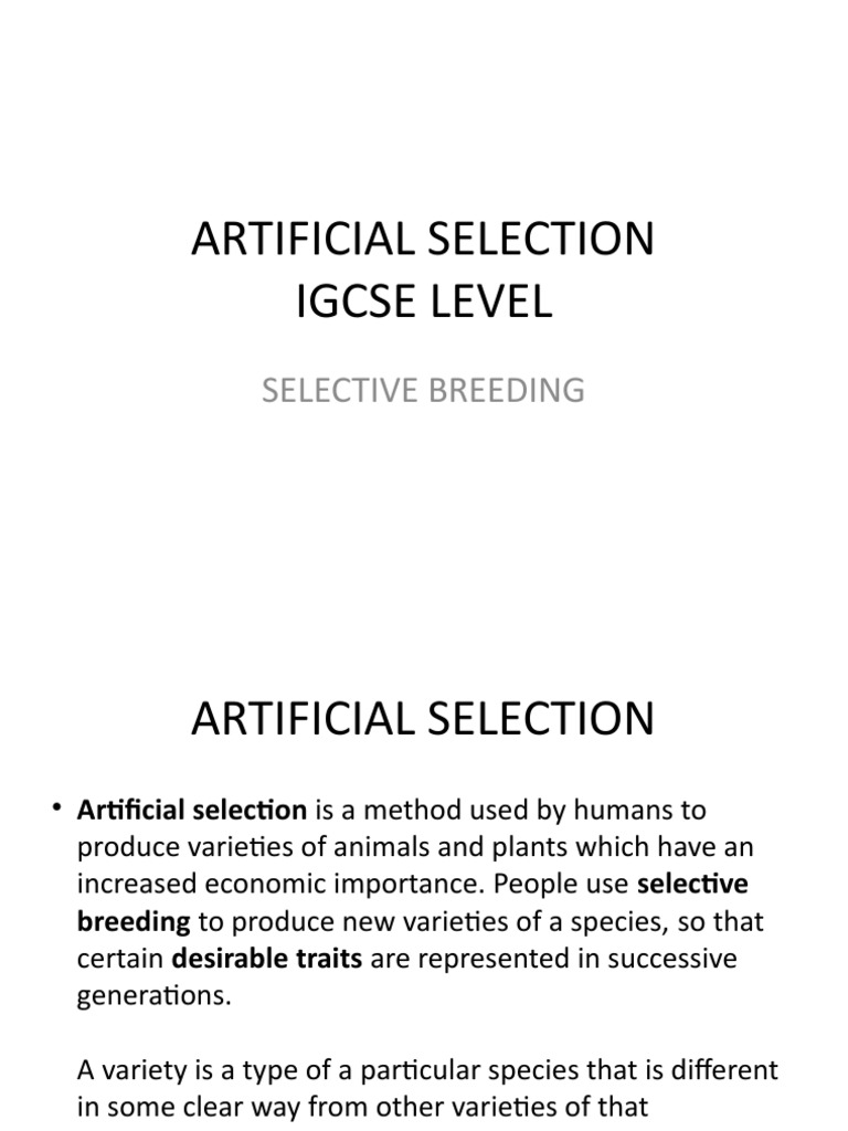 Artificial Selection Igcse | PDF