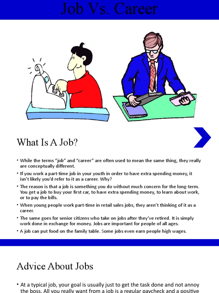 Job Vs Career Lesson | PDF | Salary | Income