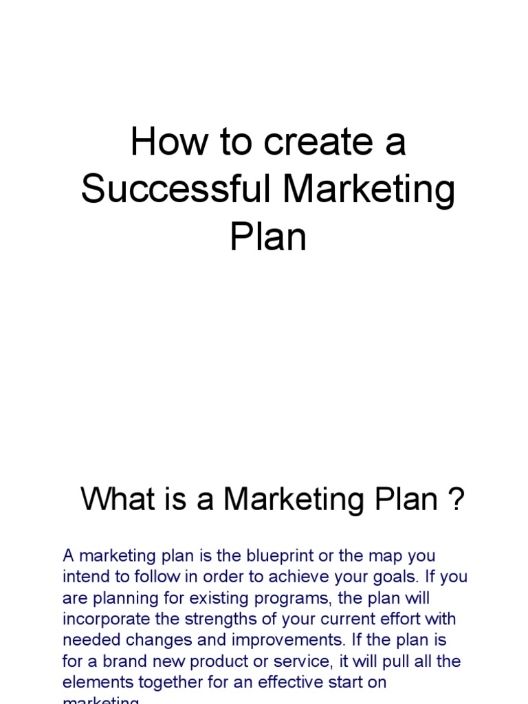 How To Create A Successful Marketing Plan | PDF | Marketing | Marketing ...