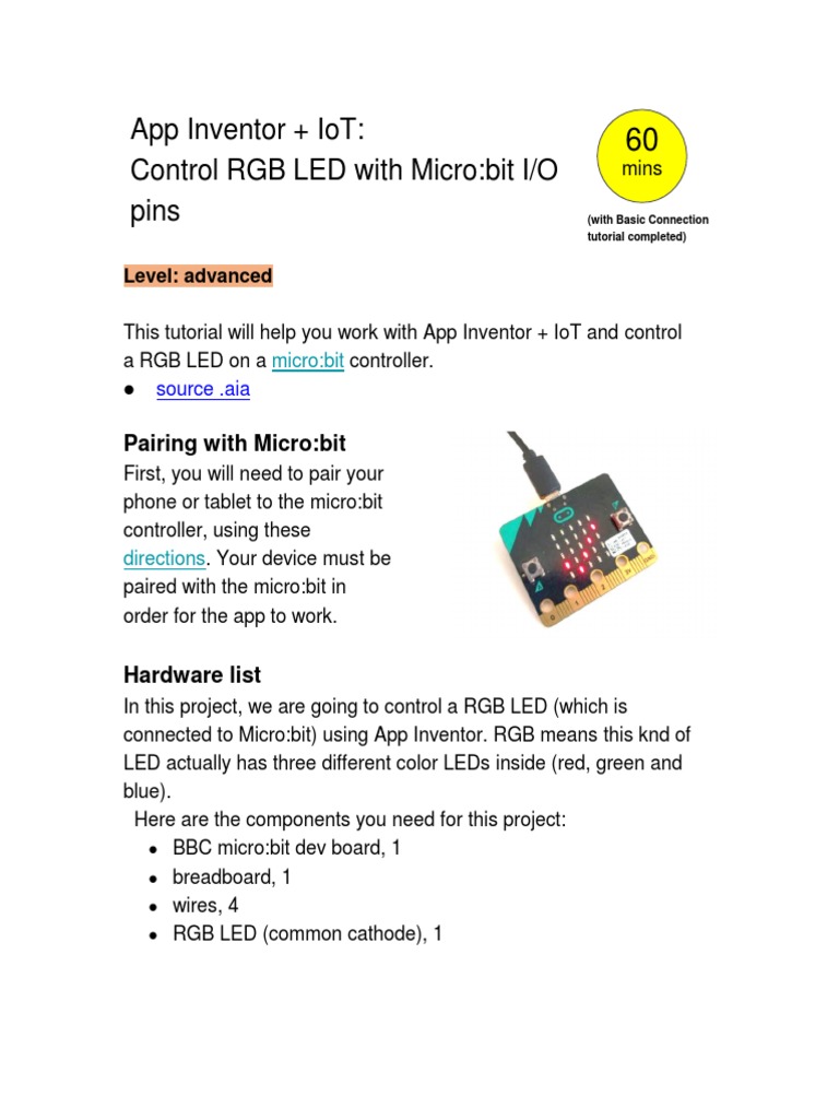 MIT App Inventor Microbit IOpin RGBLED | PDF | Rgb Color Model ...