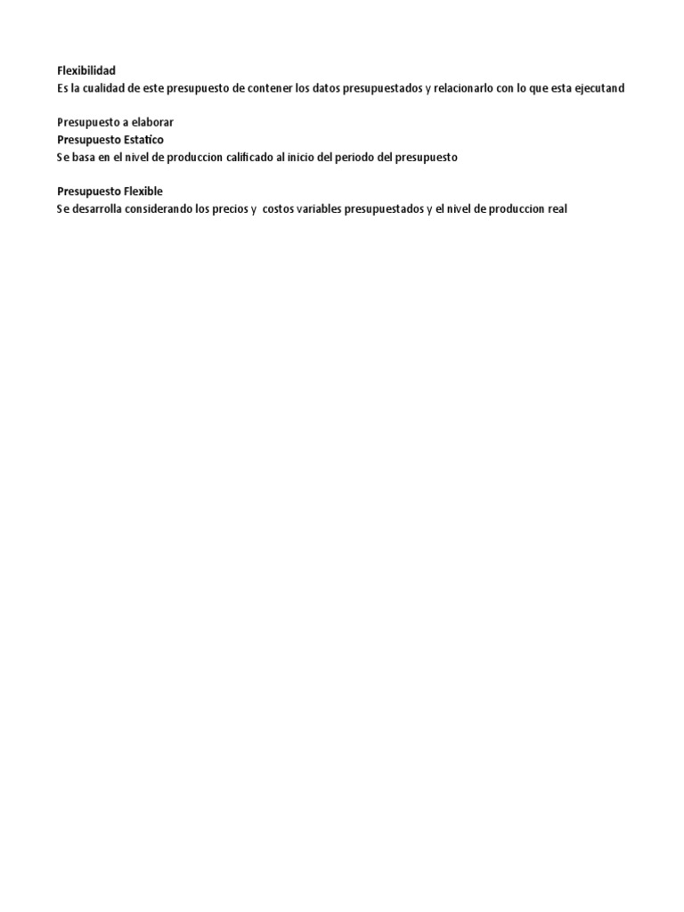Presupuesto Flexible | PDF | Presupuesto | Economias