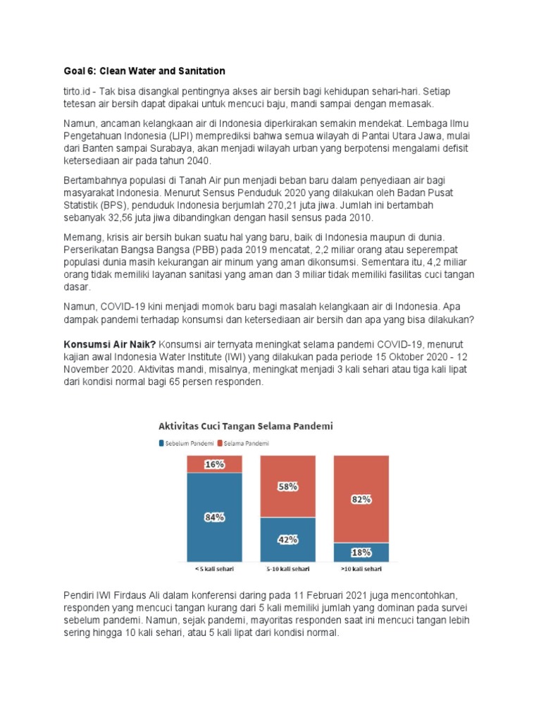 Clean Water and Sanitation Issues | PDF