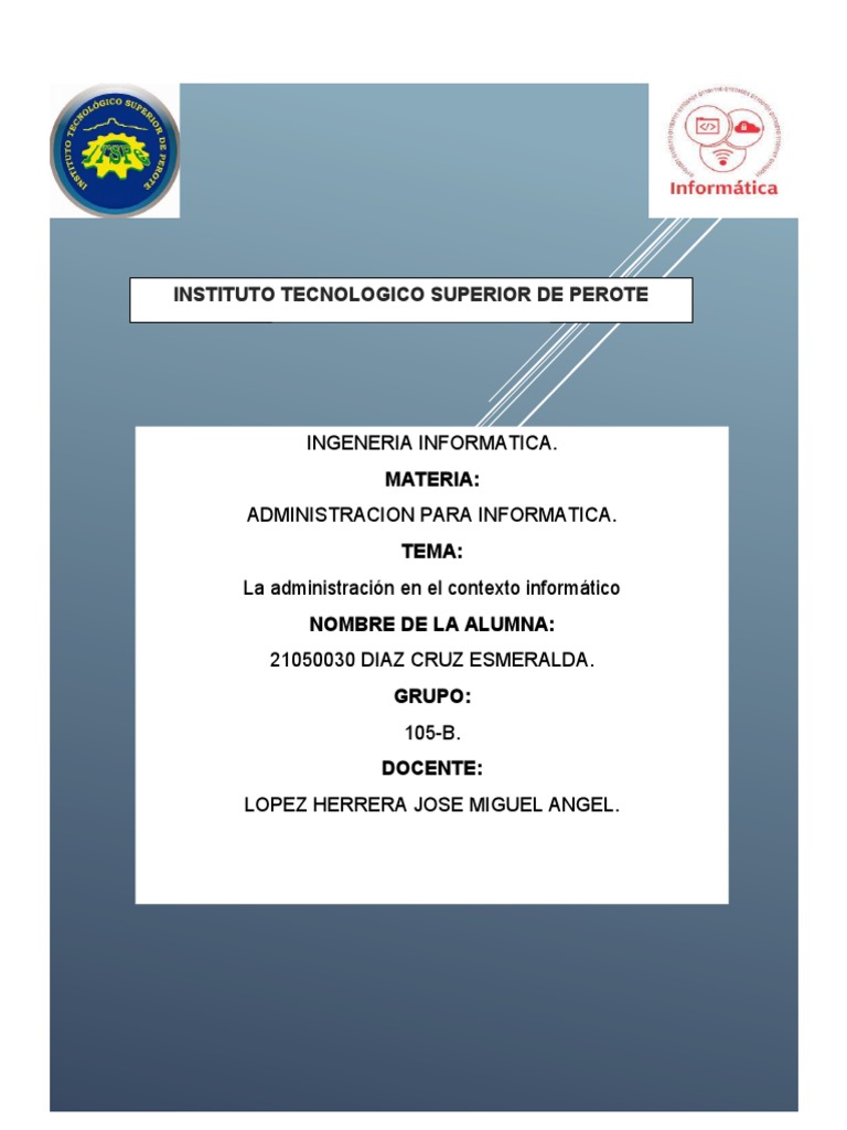 La Administración en El Contexto Informático | PDF | Planificación ...