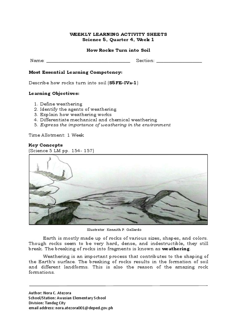 Science 5 Q4-Week 1 | PDF | Weathering | Rock (Geology)
