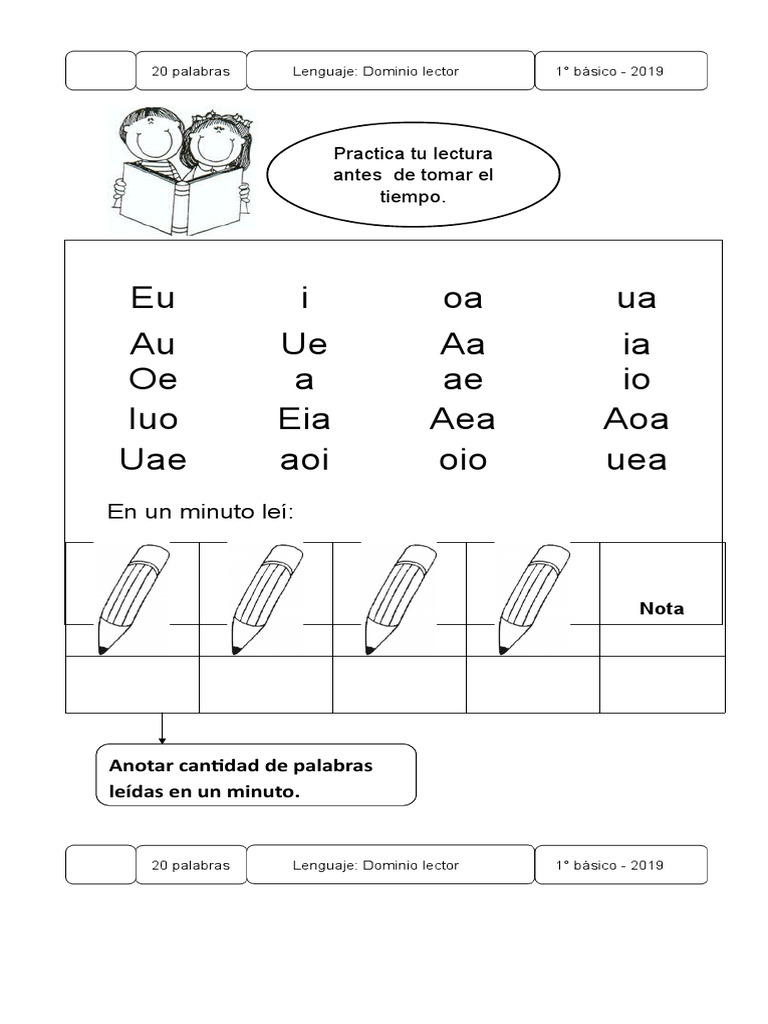 Lectura de Palabras con "eu" para 1° Básico | PDF | Hormiga | Avión