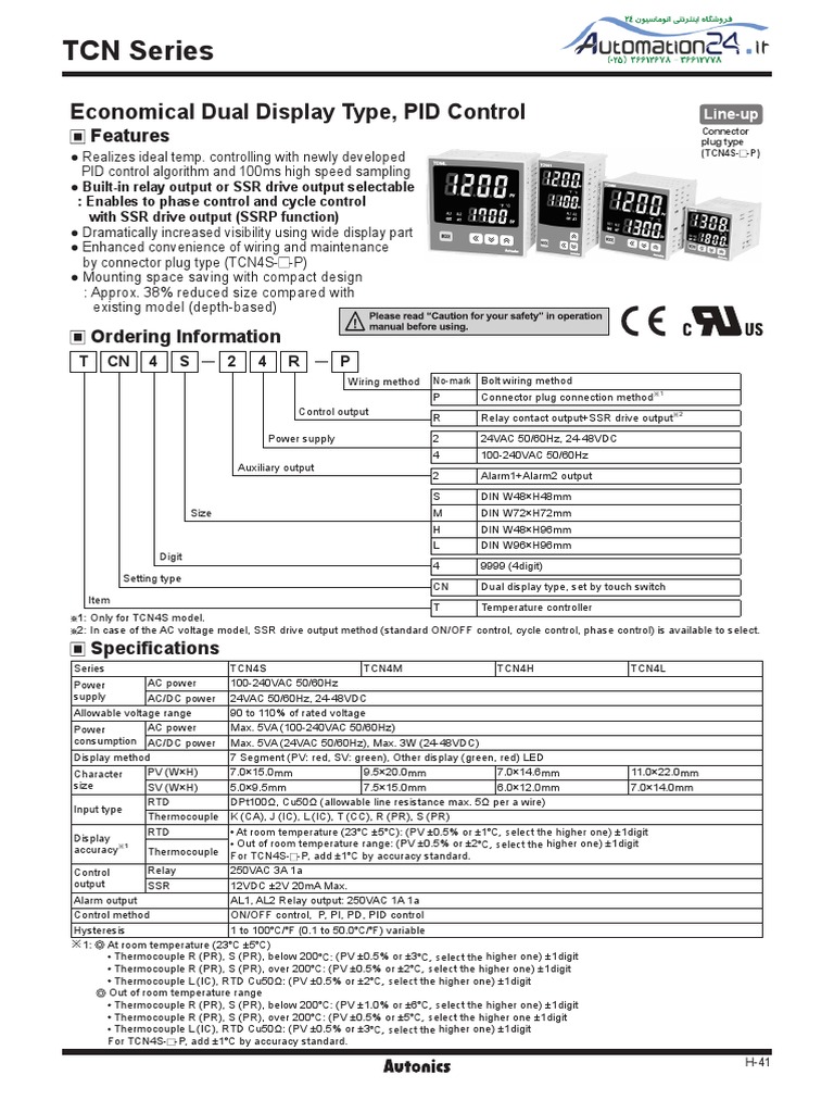 TCN Series: Economical Dual Display Type, PID Control | PDF | Parameter ...