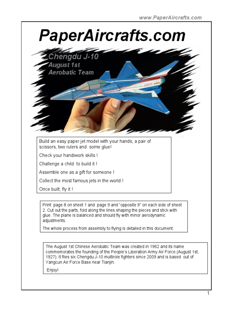 J 10 Paperaircrafts | PDF | Flight | Aileron