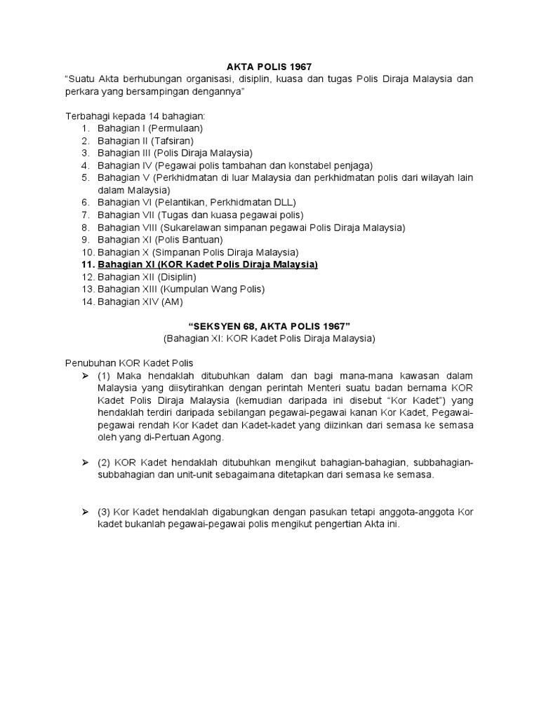 NOTA KADET POLIS (A&c) | PDF