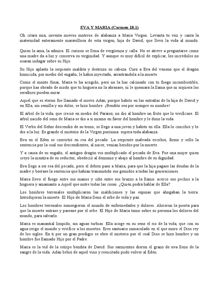EVA Y MARIA (San Efrén) | PDF | María, madre de Jesús | Víspera