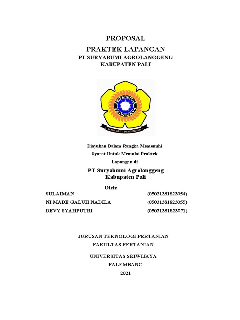 PROPOSAL KP PTPN VII Cinta Manis | PDF