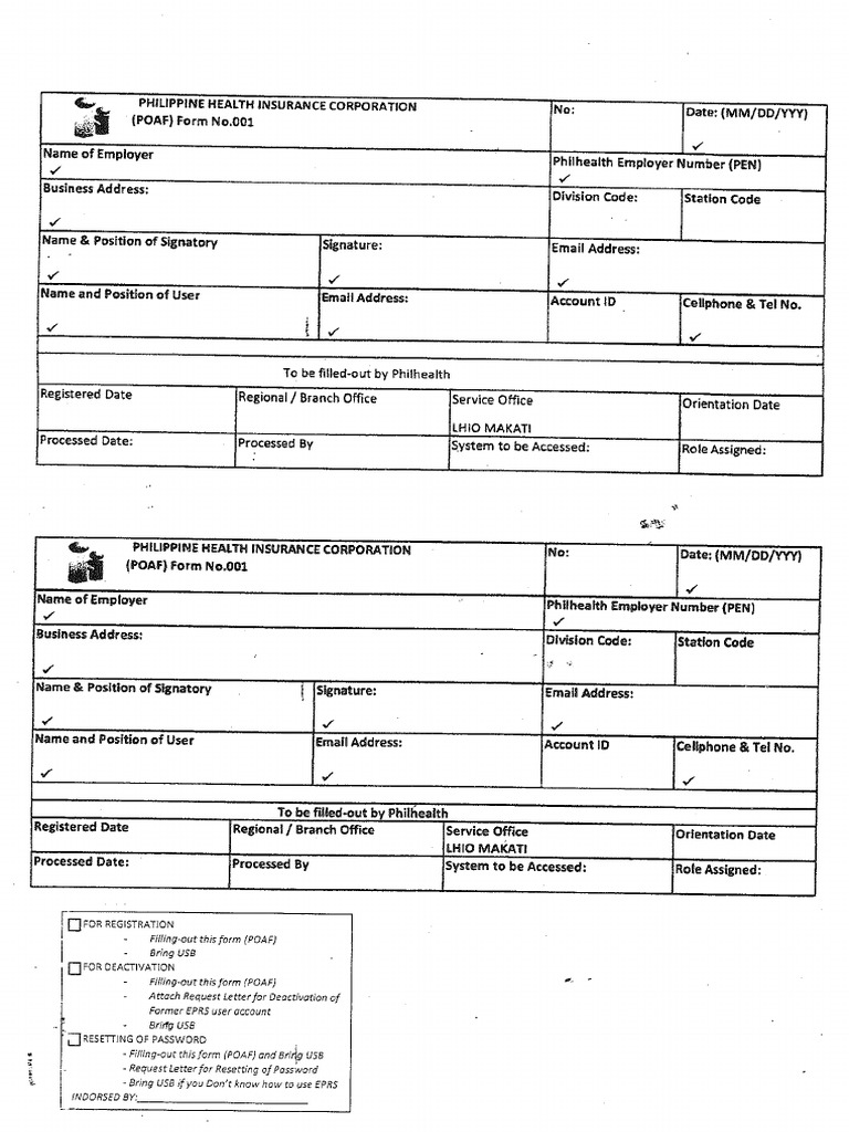 PHIC - Form 001 | PDF
