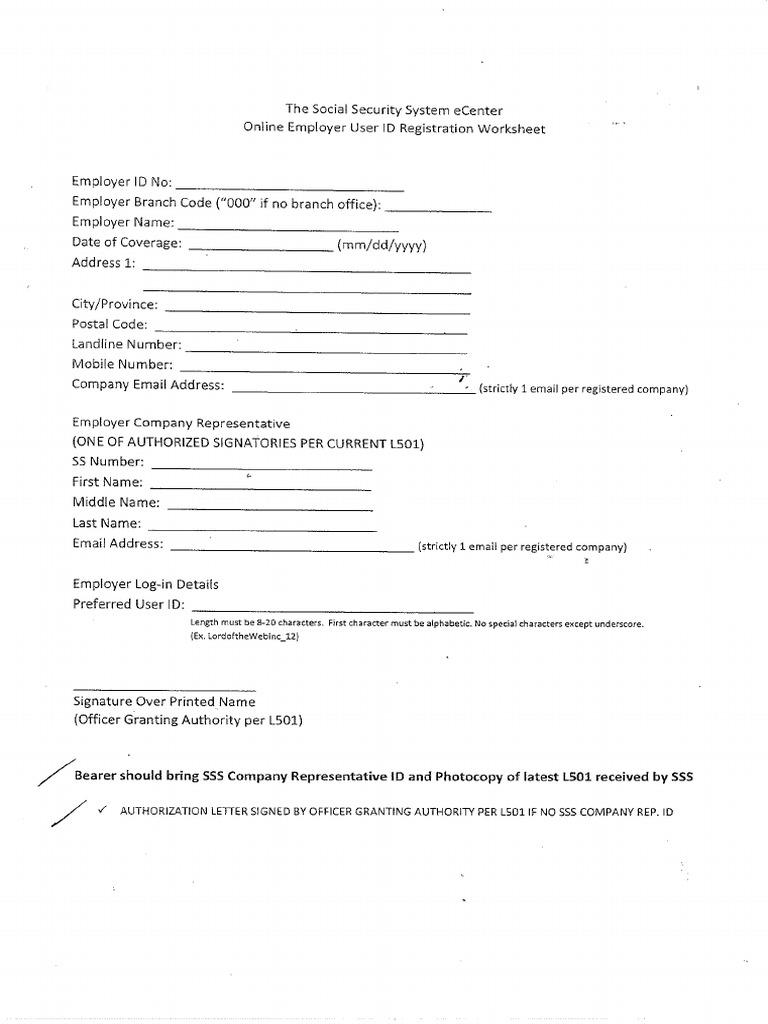 SSS Forms - Online Registration | PDF