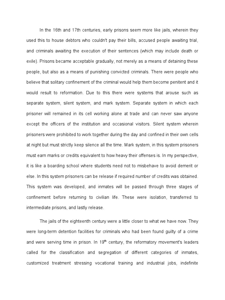 Evolution of Prisons: 16th-20th Century | PDF | Prison | Solitary ...