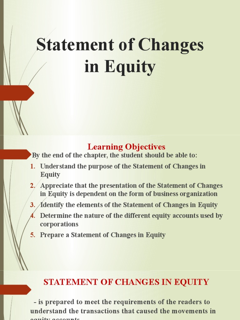 Statement of Changes in Equity | PDF | Partnership | Equity (Finance)
