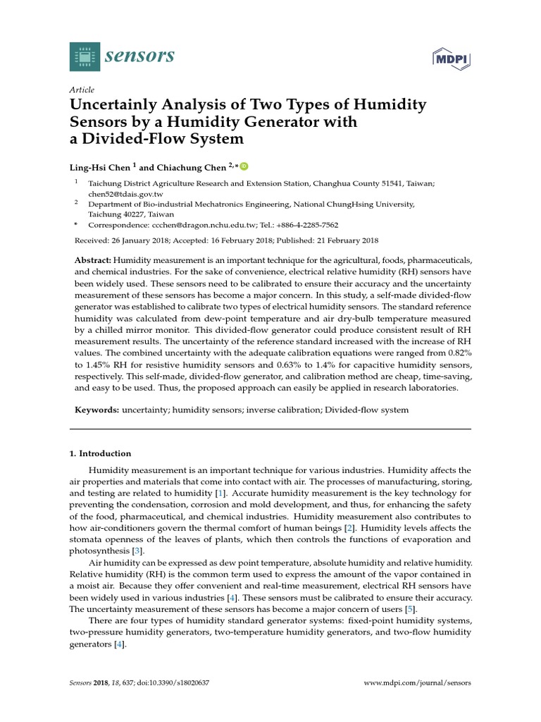 Uncertainly Analysis of Two Types of Humidity | PDF | Humidity ...