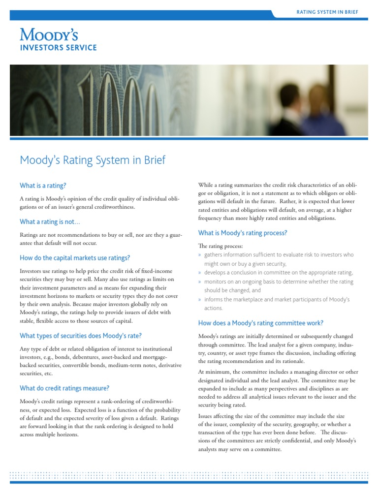Moody's Rating System | Download Free PDF | Bond Credit Rating | Moody ...