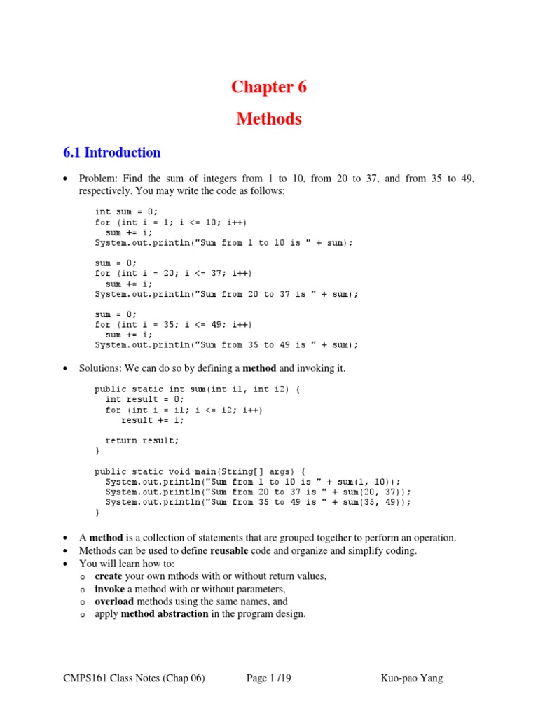 Calculating Sums Using Methods | PDF | Method (Computer Programming ...