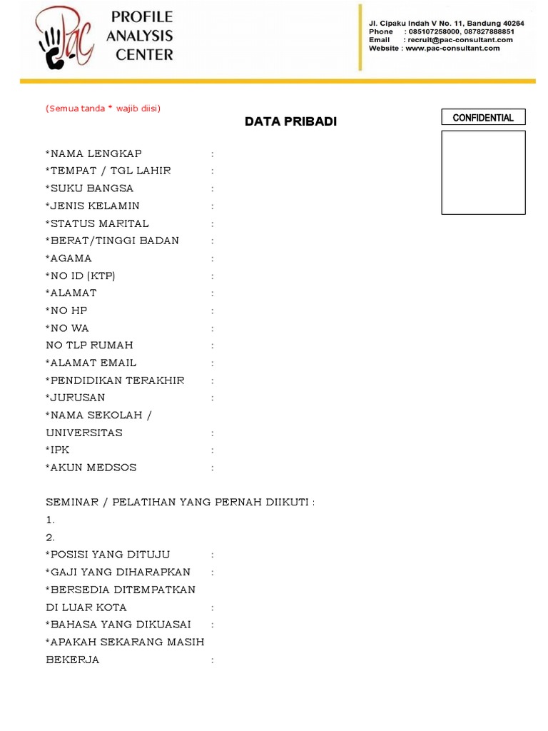Personal Data Form | PDF
