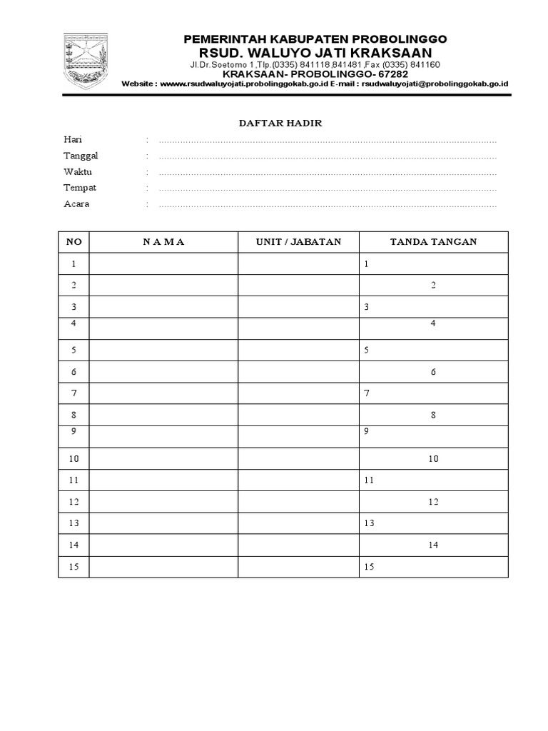 Daftar Hadir Interview | PDF