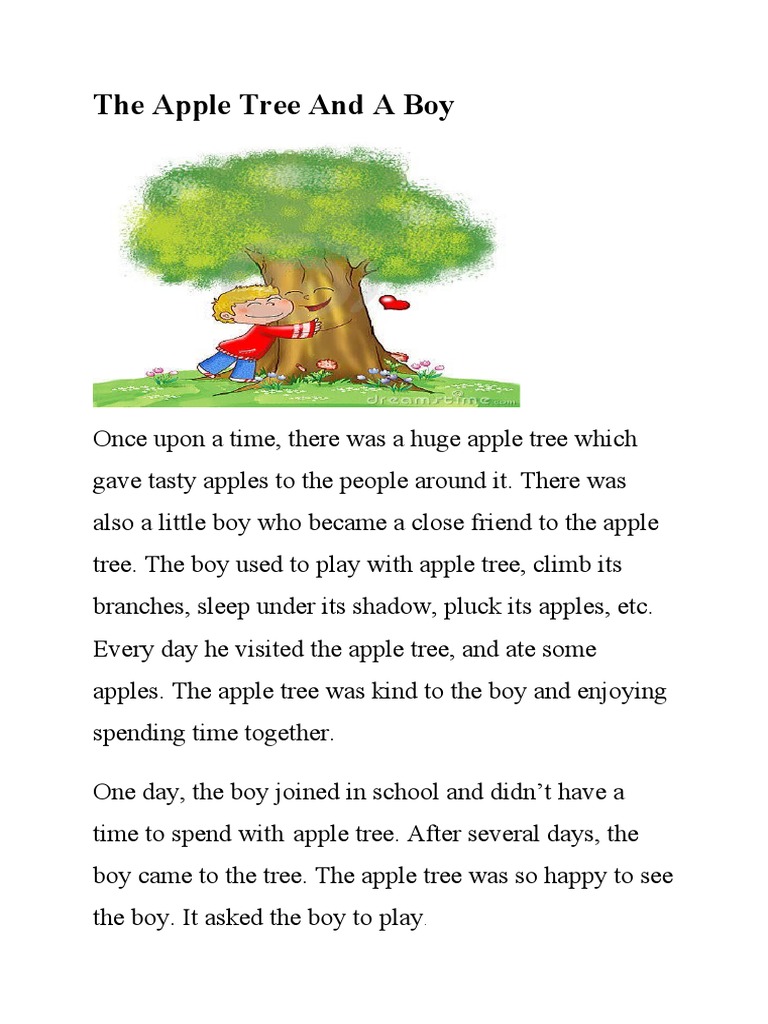 The Boy and the Apple Tree Story | PDF