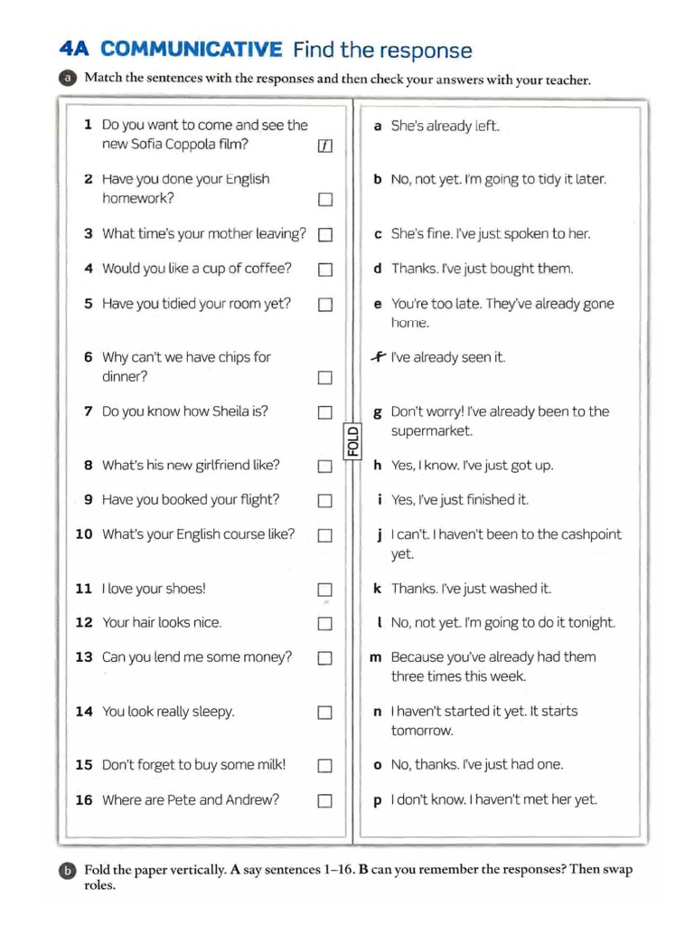 4A Communicative Find The Response | PDF
