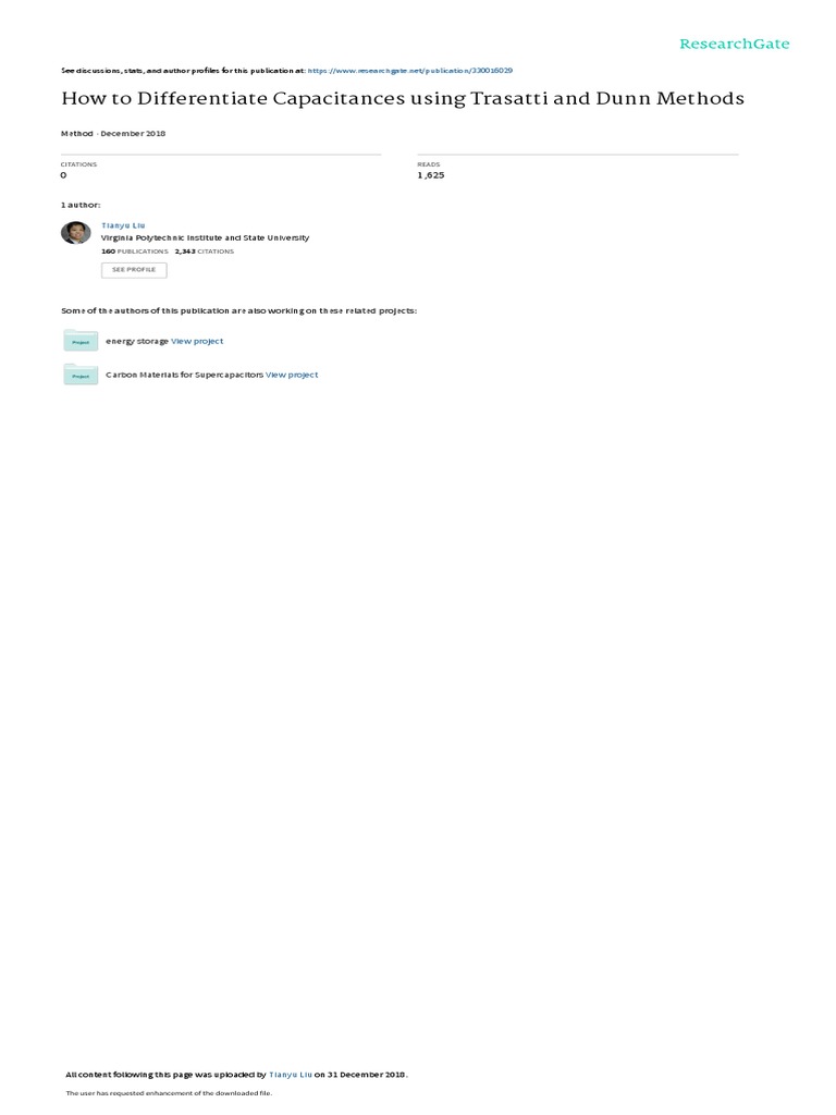 How To Differentiate Capacitances Using Trasatti and Dunn Methods | PDF ...