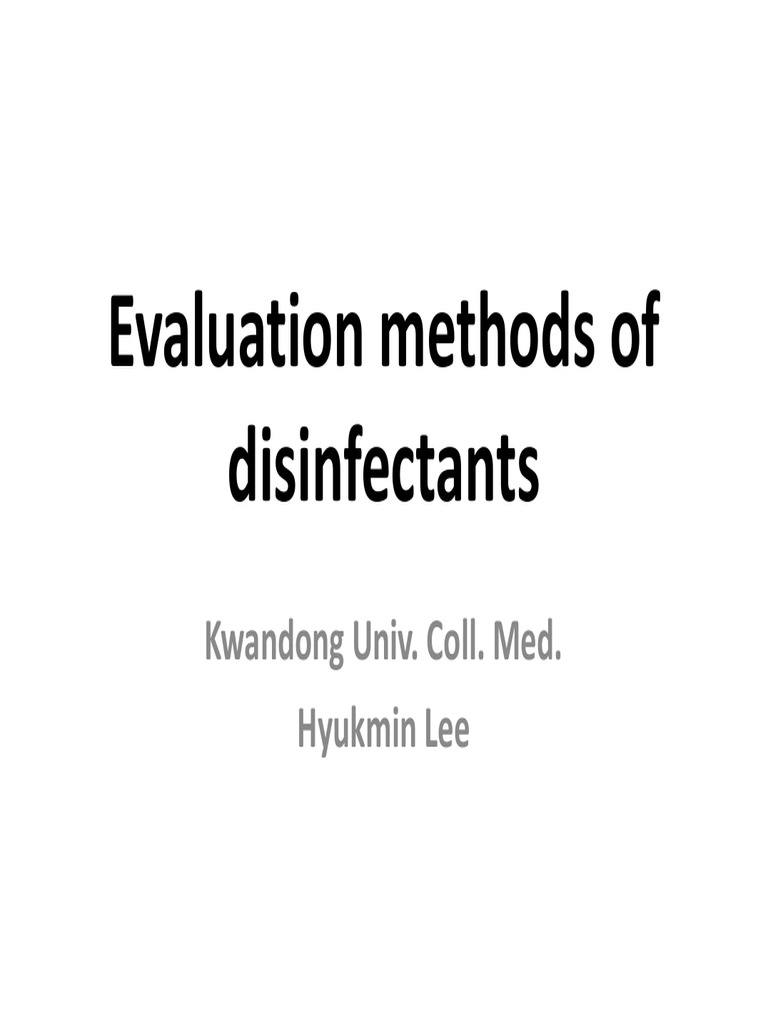 3 - 02 Evaluation Method of Disinfectant | PDF | Disinfectant | Hygiene