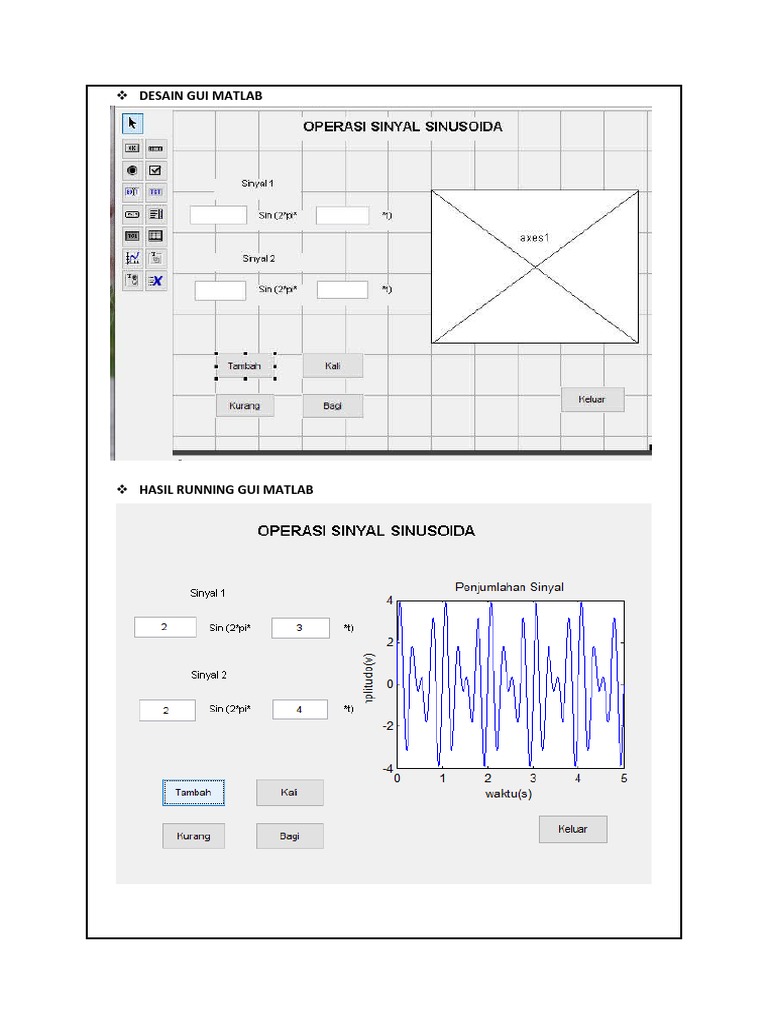 Operasi Fungsi Trigonometri Dengan Gui Matlab | PDF