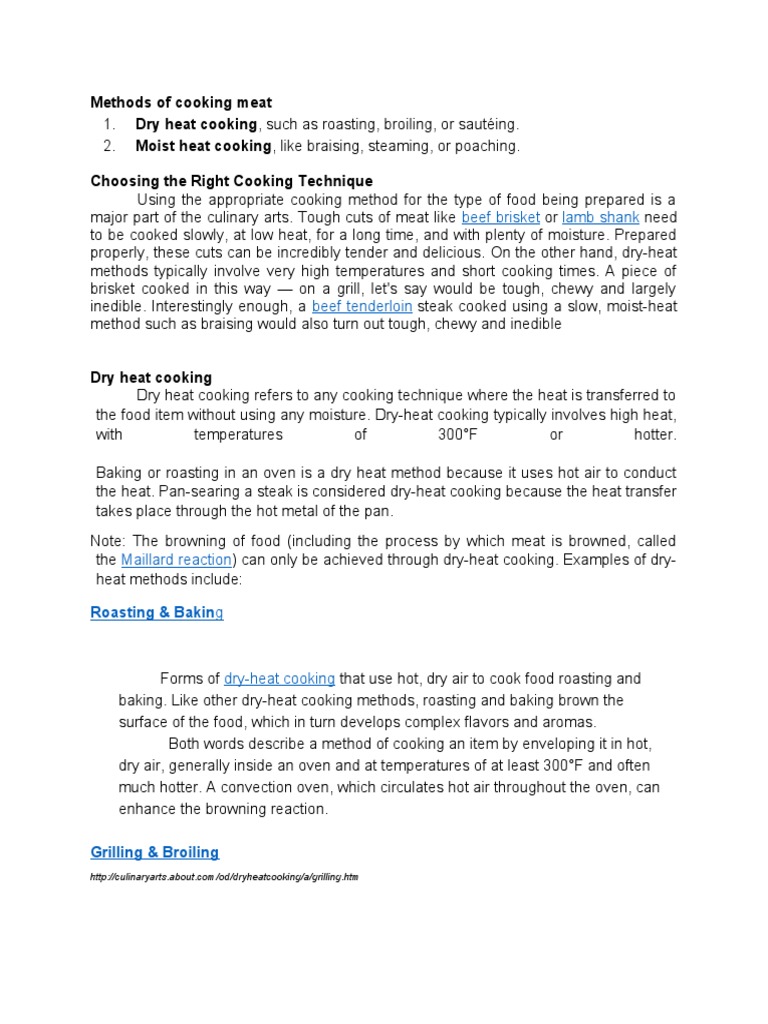 Methods of Cooking Meat | PDF | Grilling | Boiling