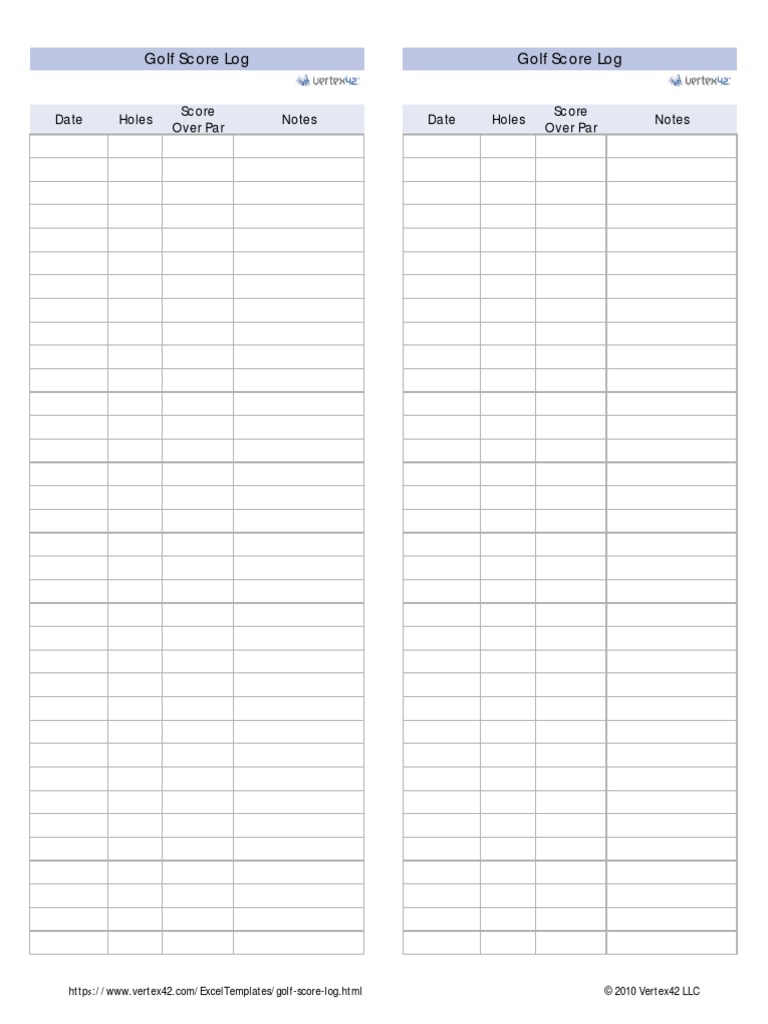 Golf Score Log | PDF