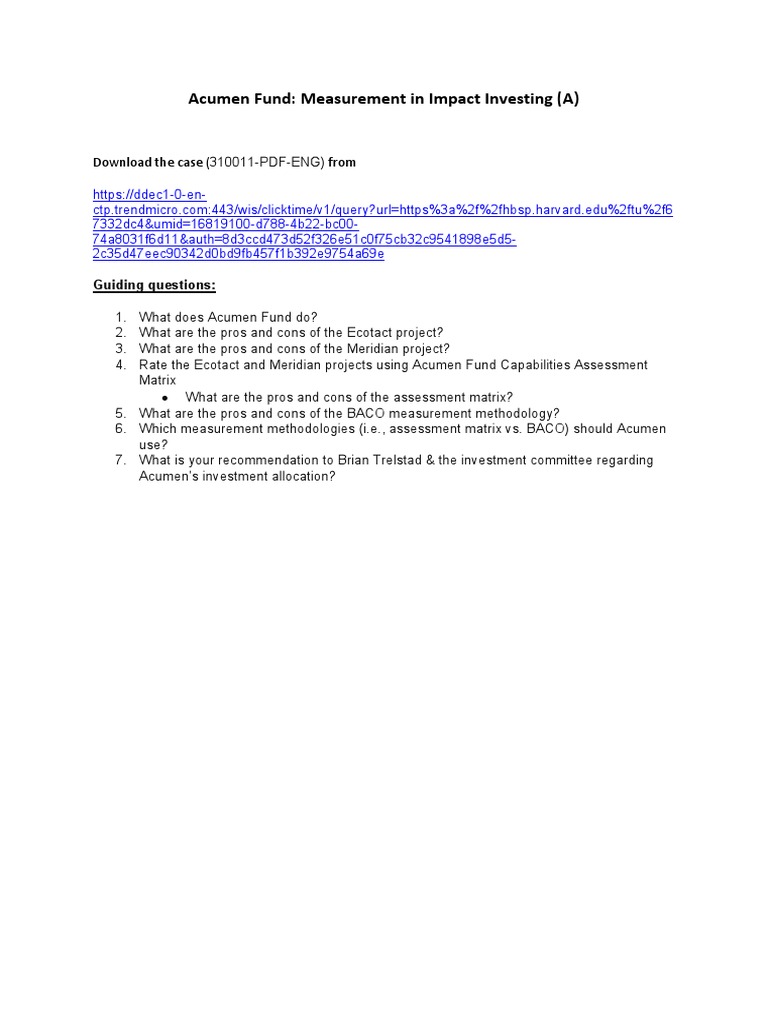 Acumen Fund A - Guide | PDF