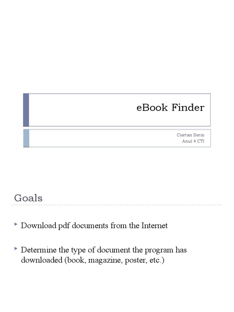 eBook Finder Project Overview | PDF | Computers | Technology & Engineering