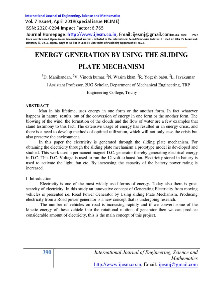 Road Power Generation | PDF | Electric Generator | Open Access