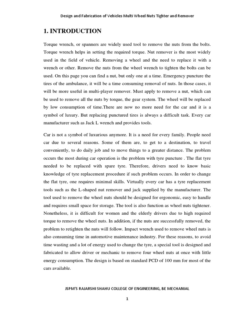 Multi Wheel Nut Remover Design | PDF | Gear | Grinding (Abrasive Cutting)