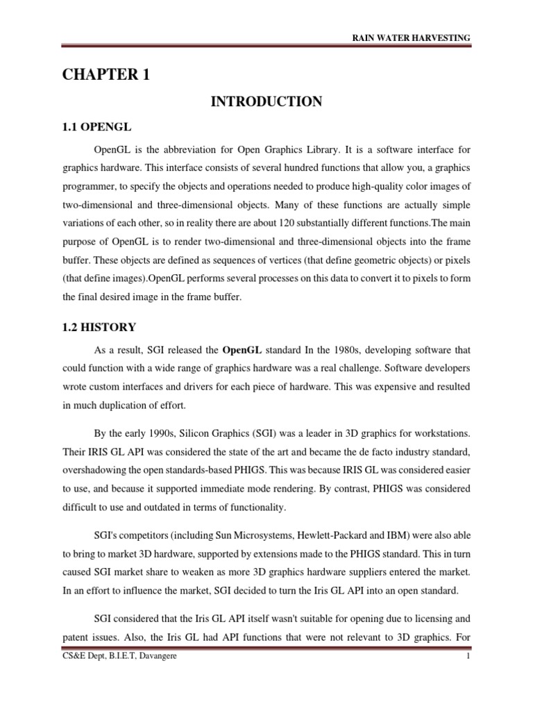 1.1 Opengl: Rain Water Harvesting | Download Free PDF | Computing ...
