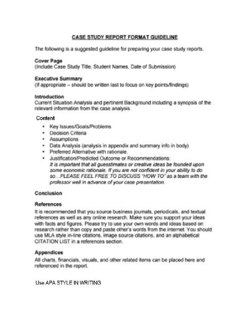 Case Study Format | PDF