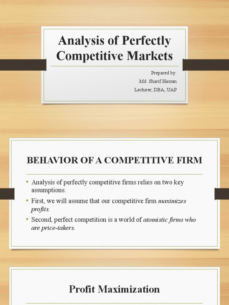 Analysis of Perfectly Competitive Market | PDF | Perfect Competition ...