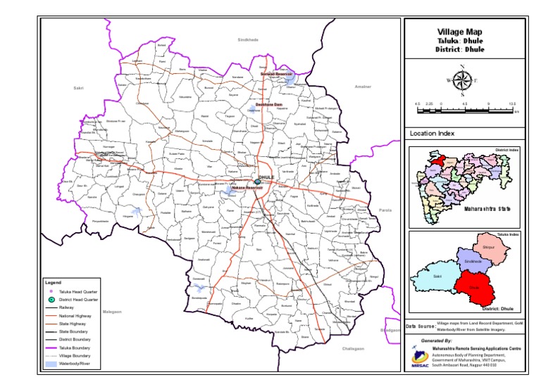 Village Map: Taluka: Dhule District: Dhule | PDF | Remote Sensing | Imaging