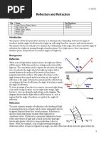 Reflection Refraction Worksheet | PDF | Reflection (Physics) | Refraction