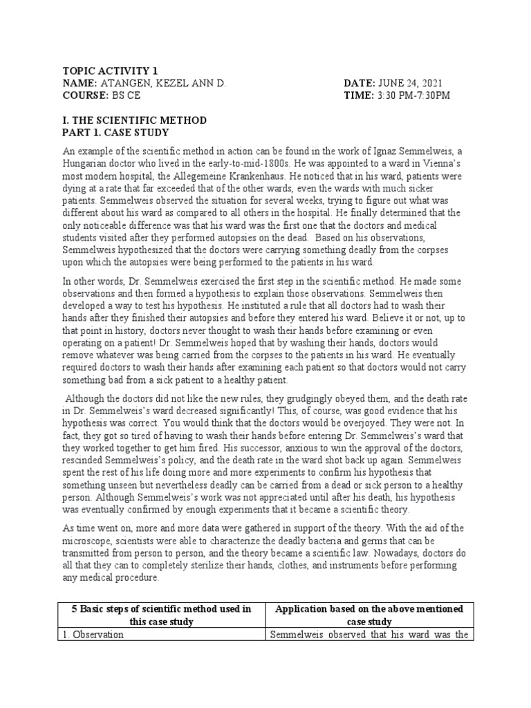 Science 100-Topic Activity 1 | PDF | Experiment | Quantitative Research