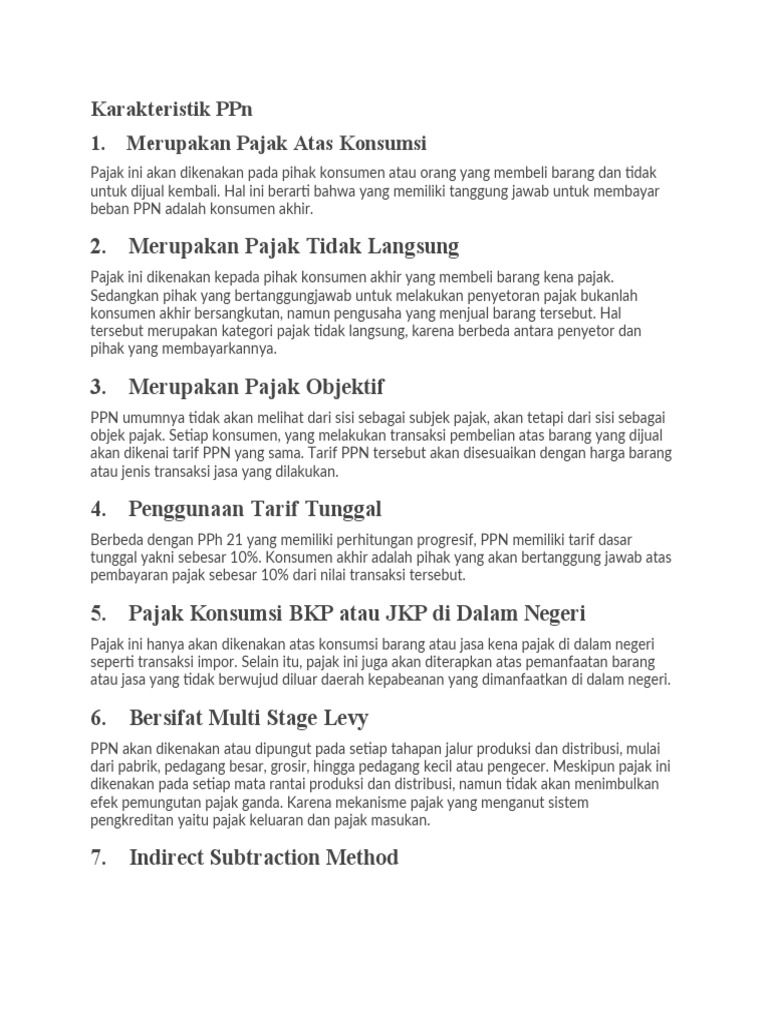 Karakteristik PPN | PDF