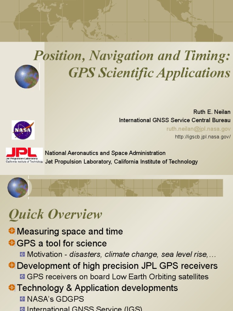 Position, Navigation and Timing: GPS Scientific Applications | PDF ...