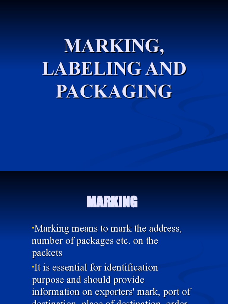 Marking, Labeling and Packaging | Download Free PDF | Packaging And ...