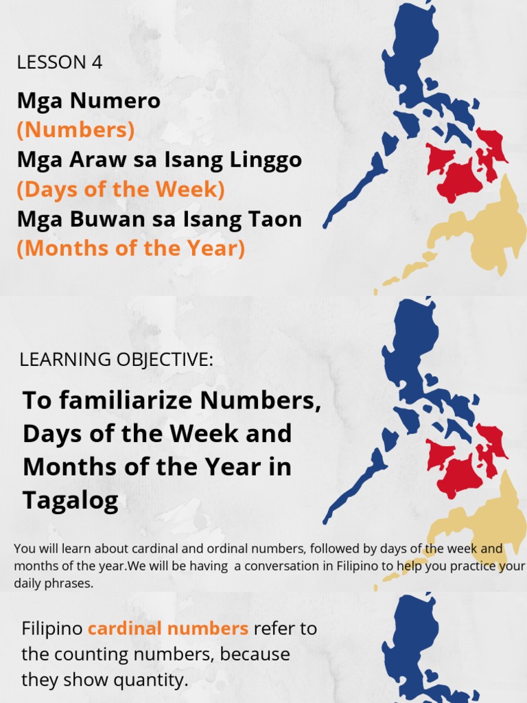 Lesson 4 NumeroAraw Sa Isang Linggo Mga Buwan Sa Isang Taon | PDF ...