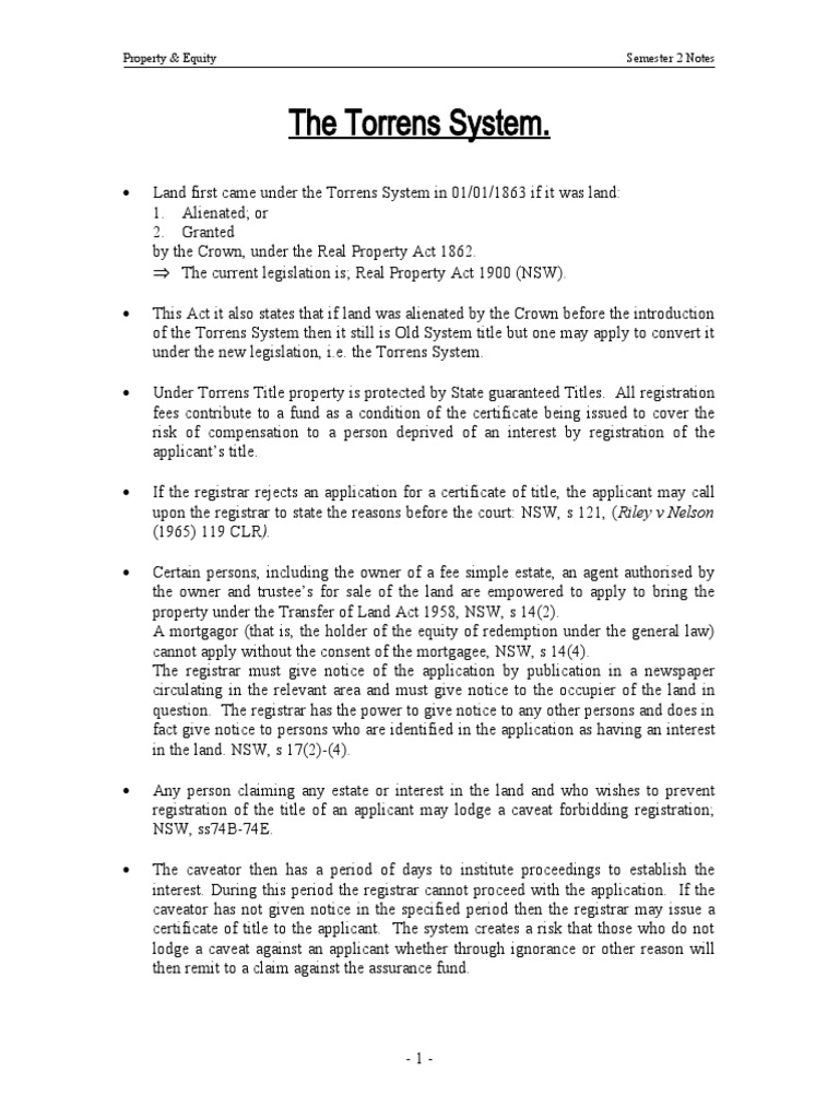 Torrens System FOR REVIEWR | PDF | Mortgage Law | Urban