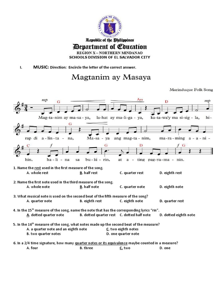 MAPEH 6 First Quarter Test Guide | PDF | Cartoon | Oral Hygiene