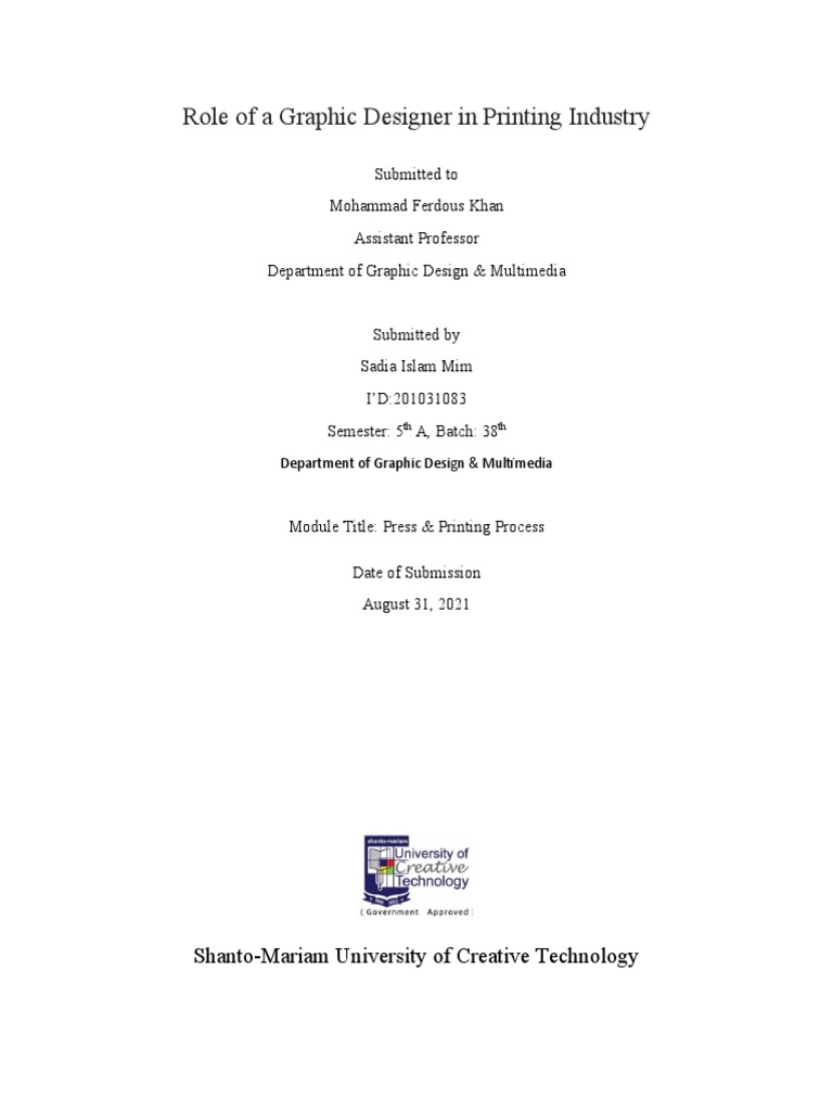 Role of A Designer in Print and Press Process | PDF | Printmaking ...