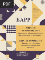 WEEK 3 EAPP Summarizing and Paraphrasing | PDF | Swot Analysis